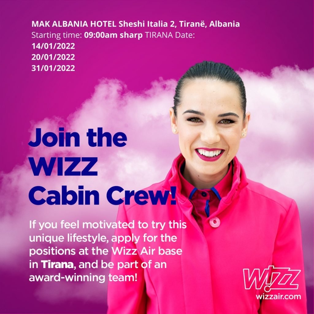 Cabin Crew Wizz Air – TIRANA base Wizz Air invites you for open ...